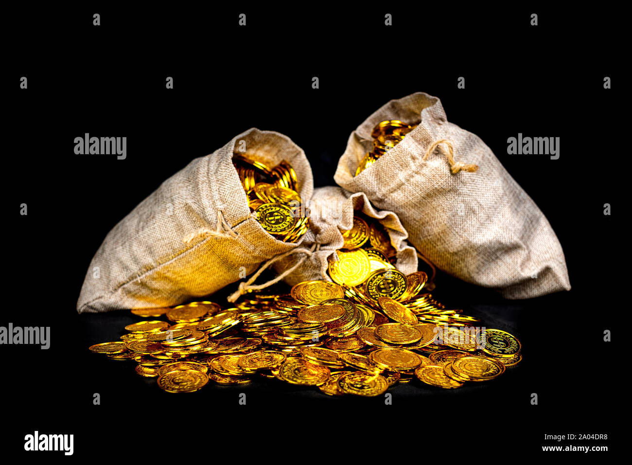 Bag Gold Coins Sack High Resolution Stock Photography and Images - Alamy