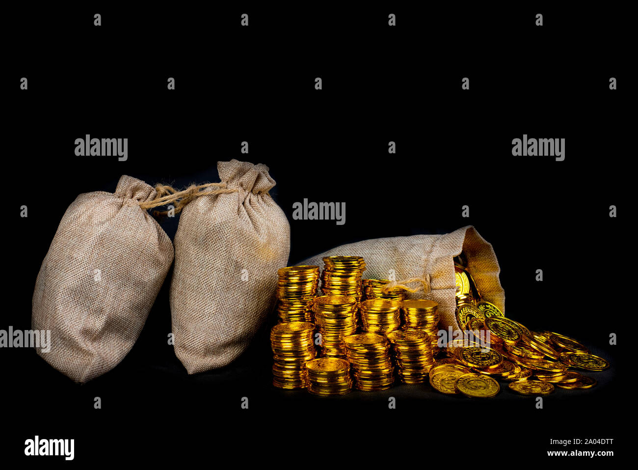Bag Gold Coins Sack High Resolution Stock Photography and Images - Alamy