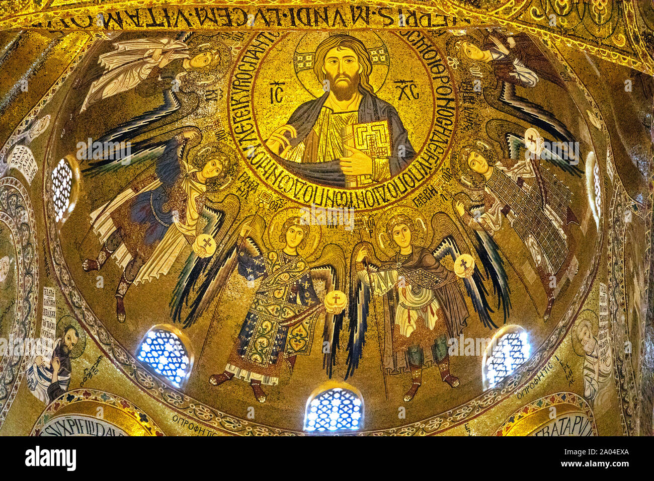 Christ surrounded by angels in Palatine chapel of Palermo Stock Photo ...