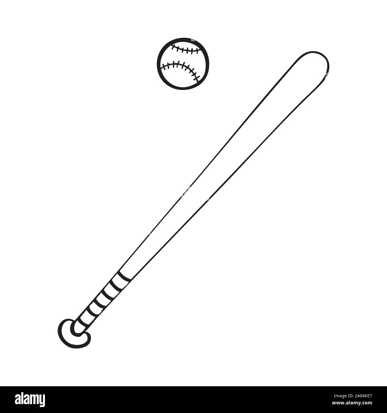 Black and white baseball bat with ball Stock Vector Image & Art - Alamy
