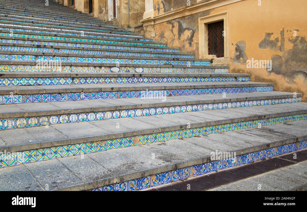 Scalinata di Santa Maria del Monte in Caltagirone, Italy Stock Photo ...