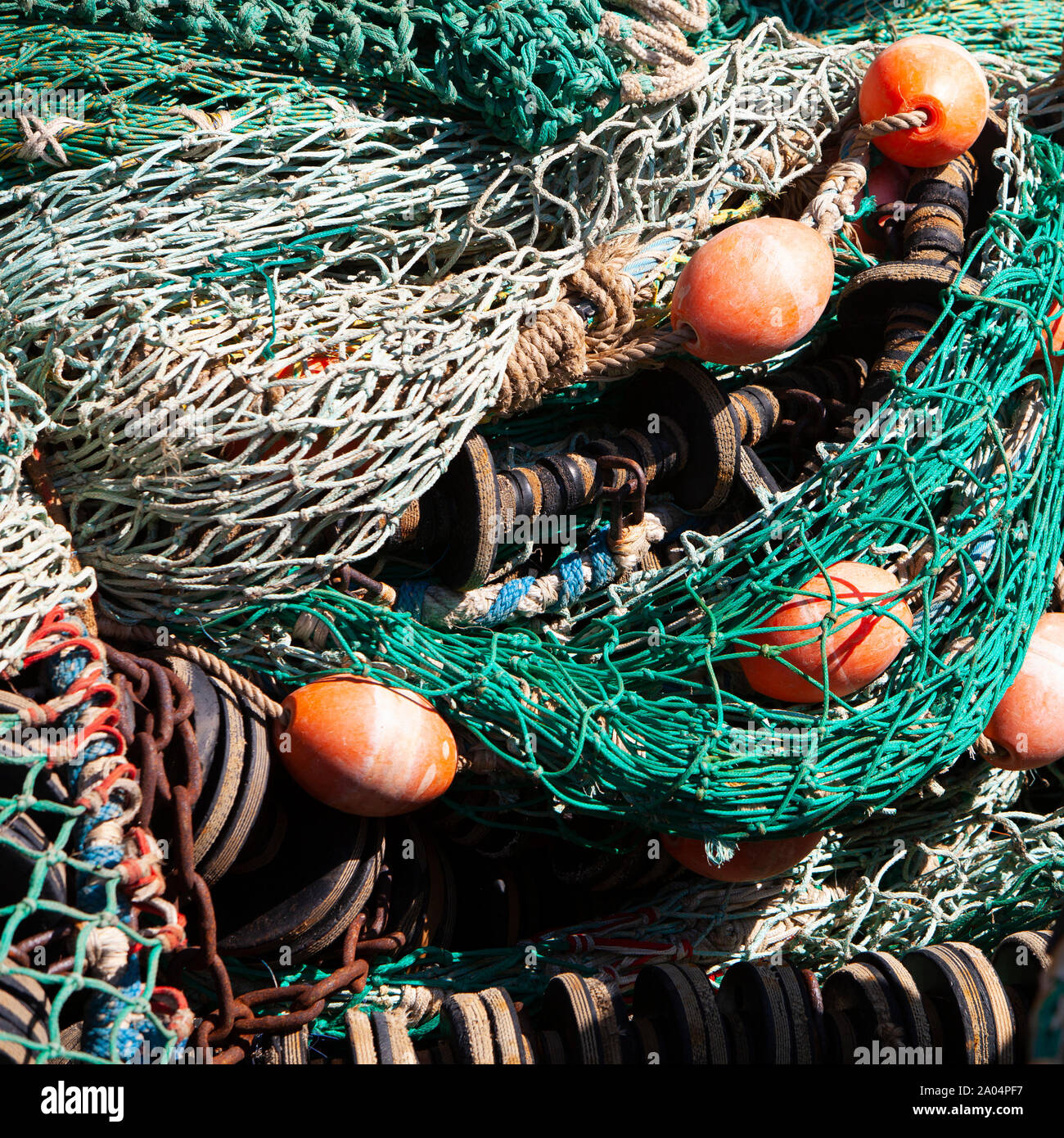 Pile white fishing nets hi-res stock photography and images - Alamy