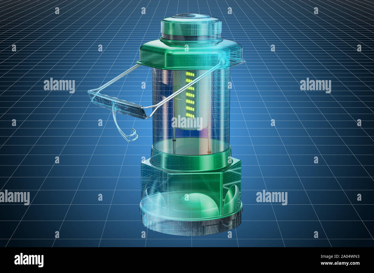 Visualization 3d cad model of Portable LED Camping Lantern Flashlight ...