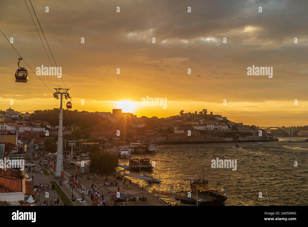 Porto and river Douro at sunset, Portugal Stock Photo - Alamy