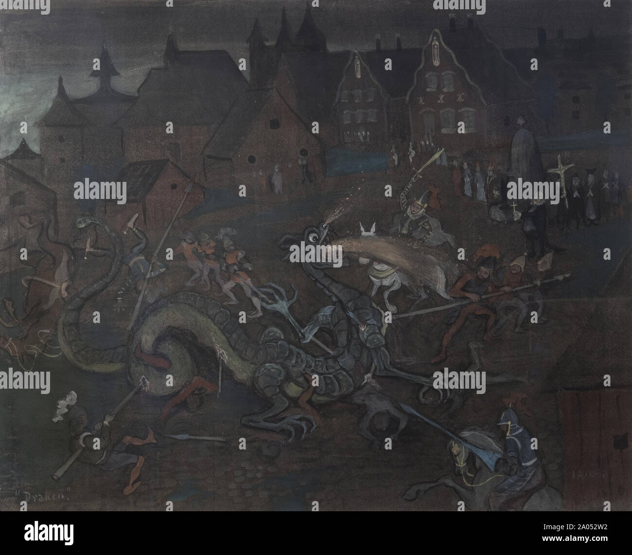 Knight killing dragon hi-res stock photography and images - Alamy