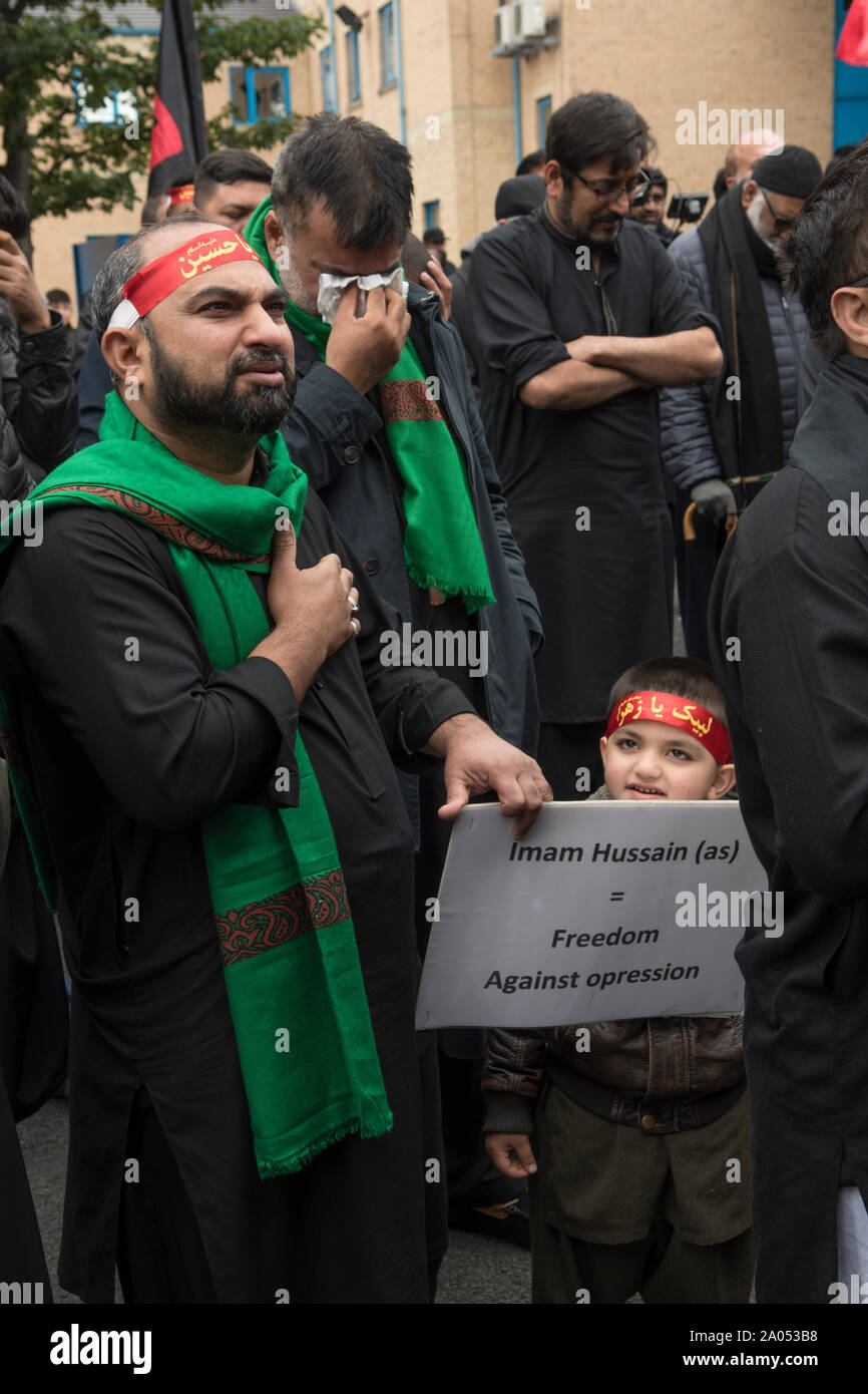 Muslim community Bradford 2019 2010s UK. Day of Ashura parade Shia ...