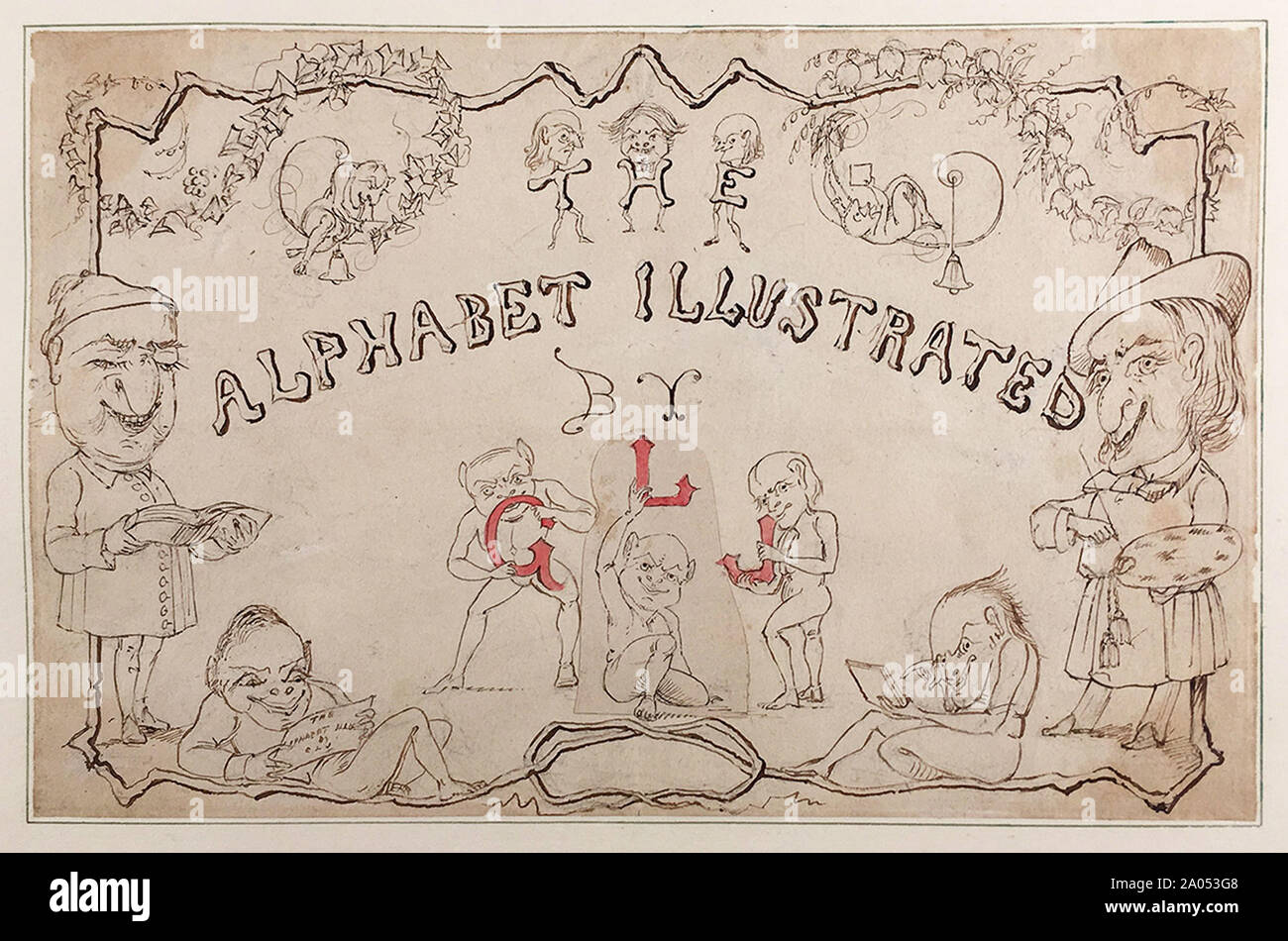 illuminated illustrated alphabet page Stock Photo - Alamy