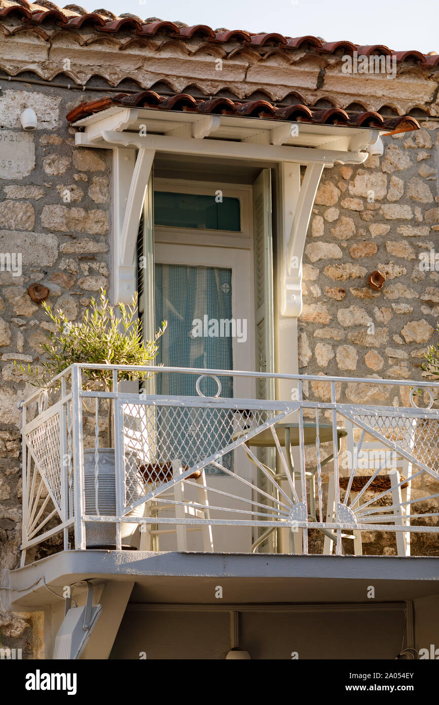 vintage old balcony decorated with plants Stock Photo - Alamy