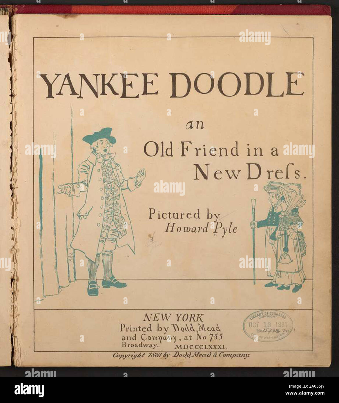 vintage Yankee Doodle book page artwork Stock Photo - Alamy