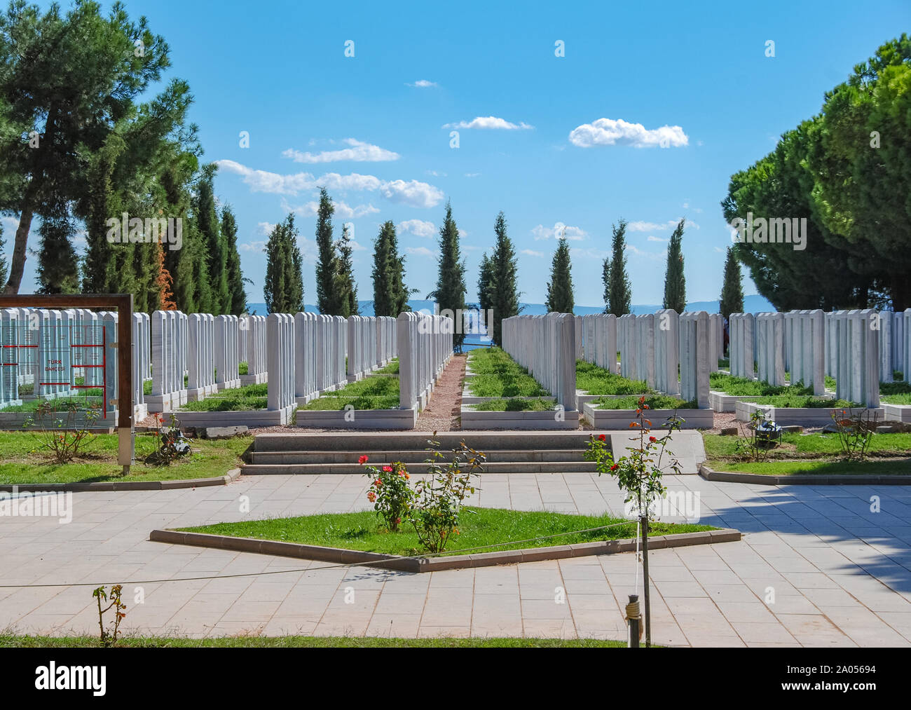 Abide WWI Turkish Military cemetery with trees, Gallipoli, Canakkale ...