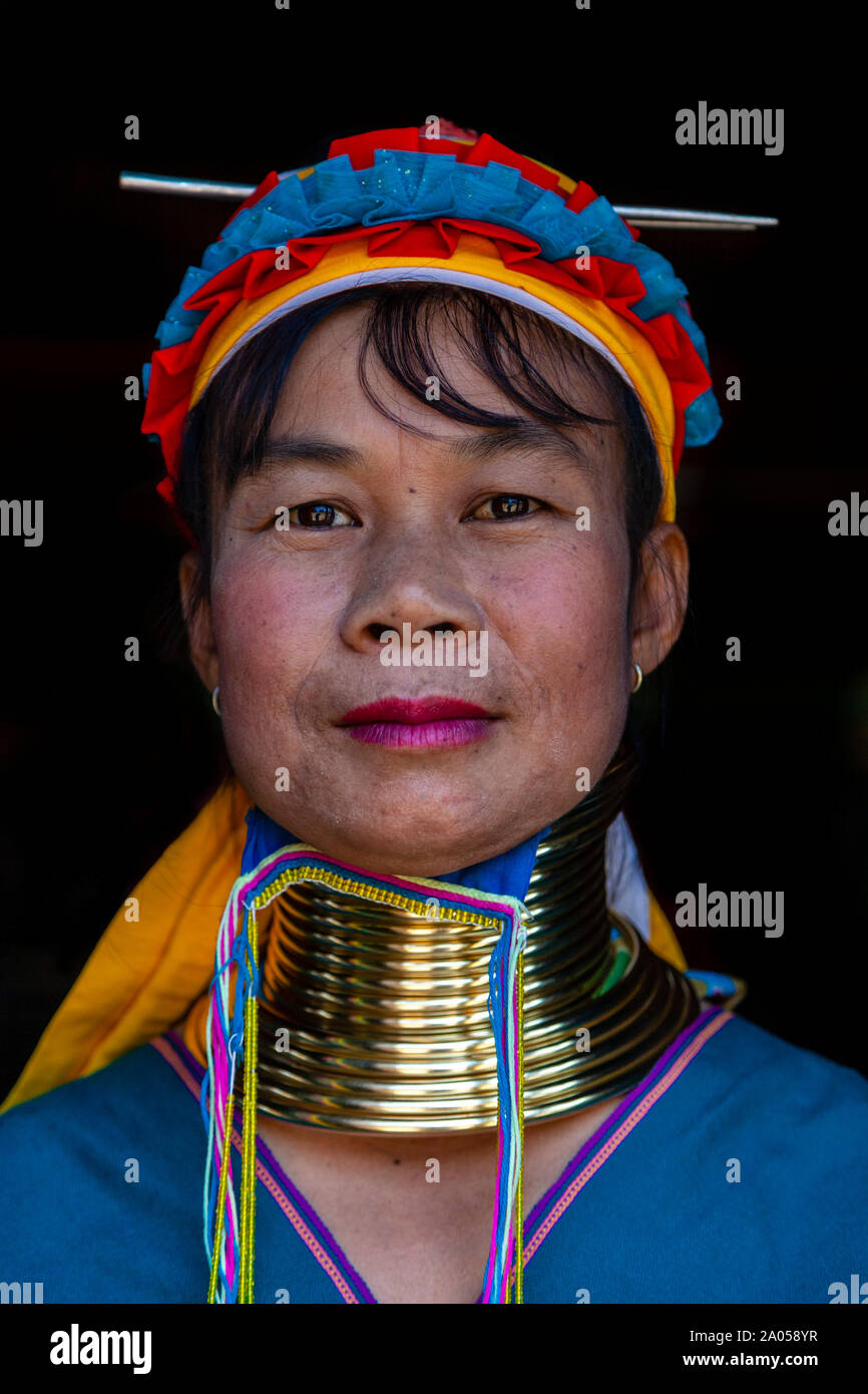 A Portrait Of A Woman From The Kayan (Long Neck) Ethnic Group, Lake ...