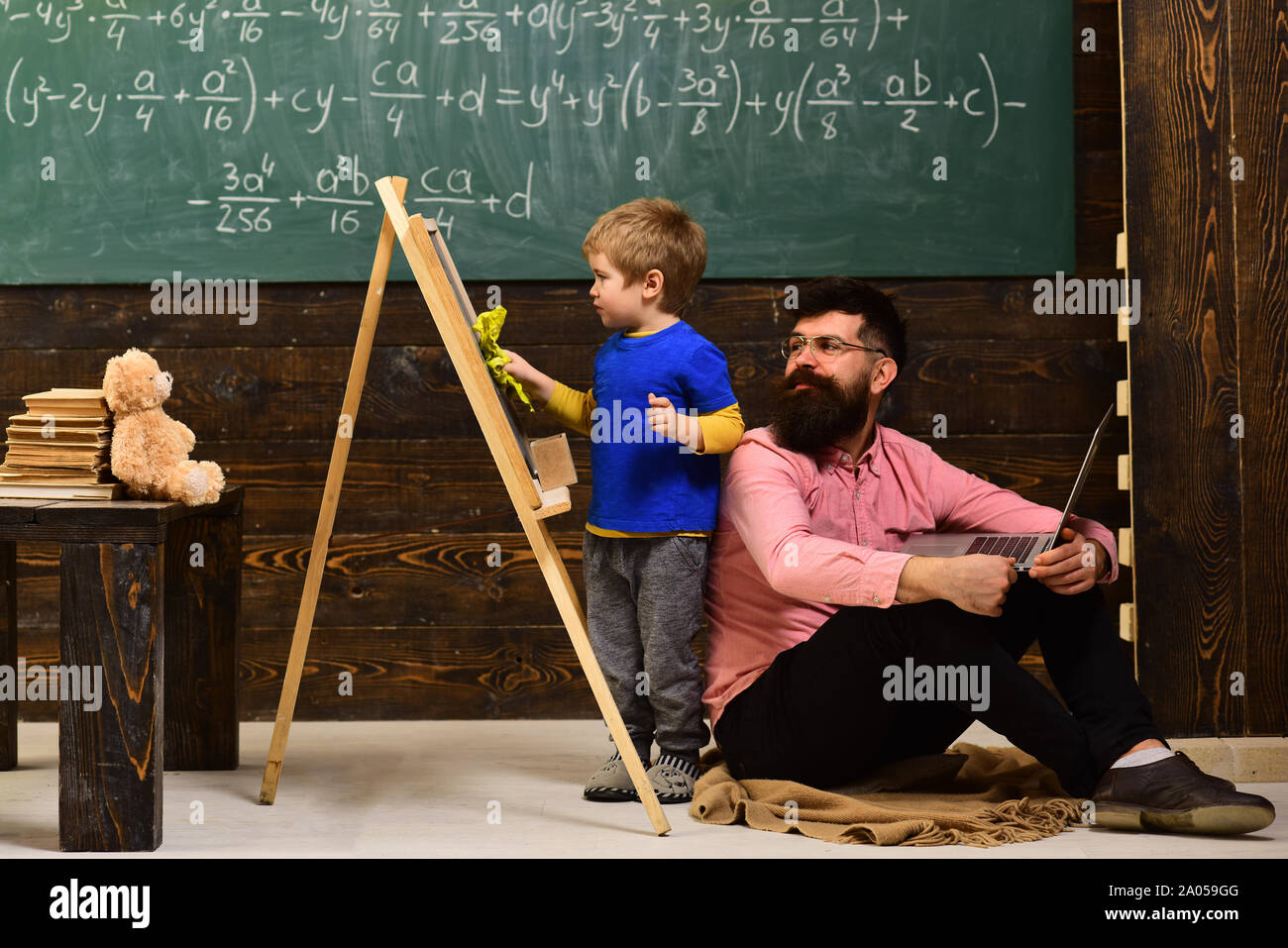 Lesson with qualified private tutor. Teacher starts the lesson ...