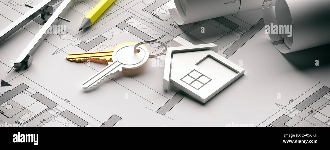 Real estate, housing residential project construction concept, House ...