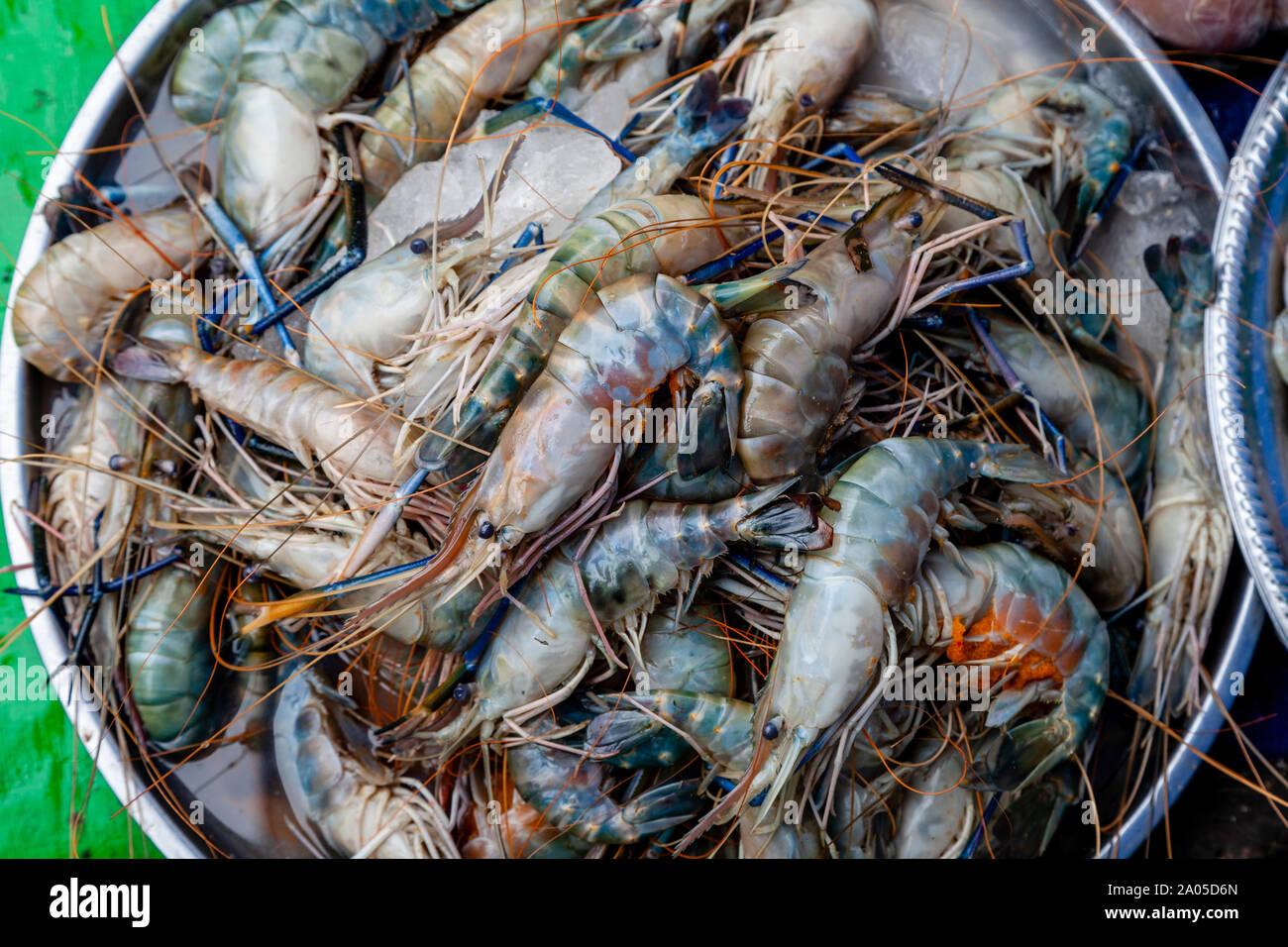 Fresh Prawns For Sale At Mingalar Market, Nyaung Shwe, Lake Inle, Shan ...