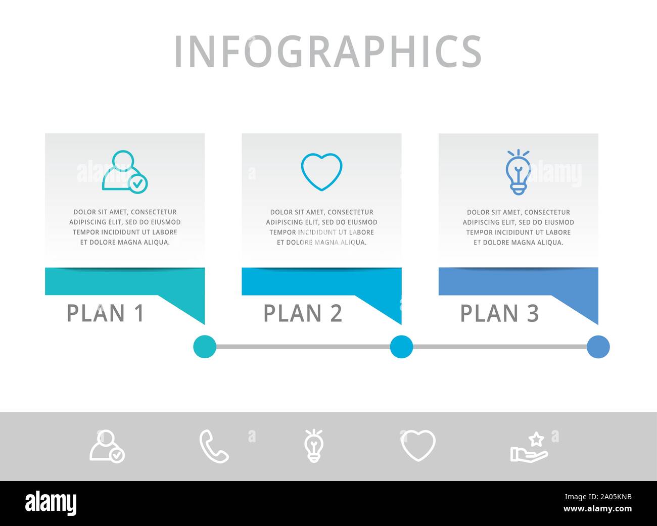 Vector modern infographic flat template label for three diagrams, graph, presentation. Business ...