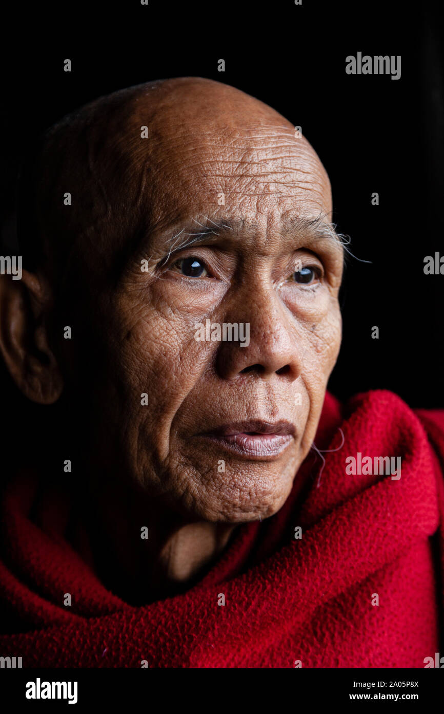 A Portrait Of A Buddhist Monk at Ywa Thit Monastery, Nyaung Shwe, Shan ...