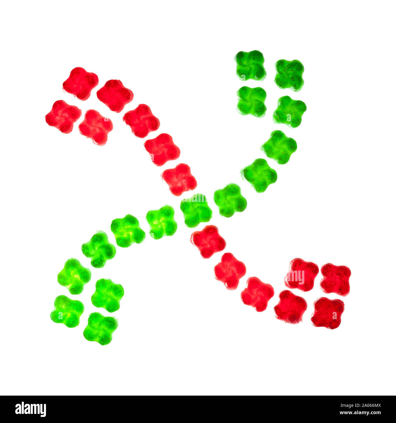 hard candy in the shape of lauburu, Basque cross, arranged in the same ...