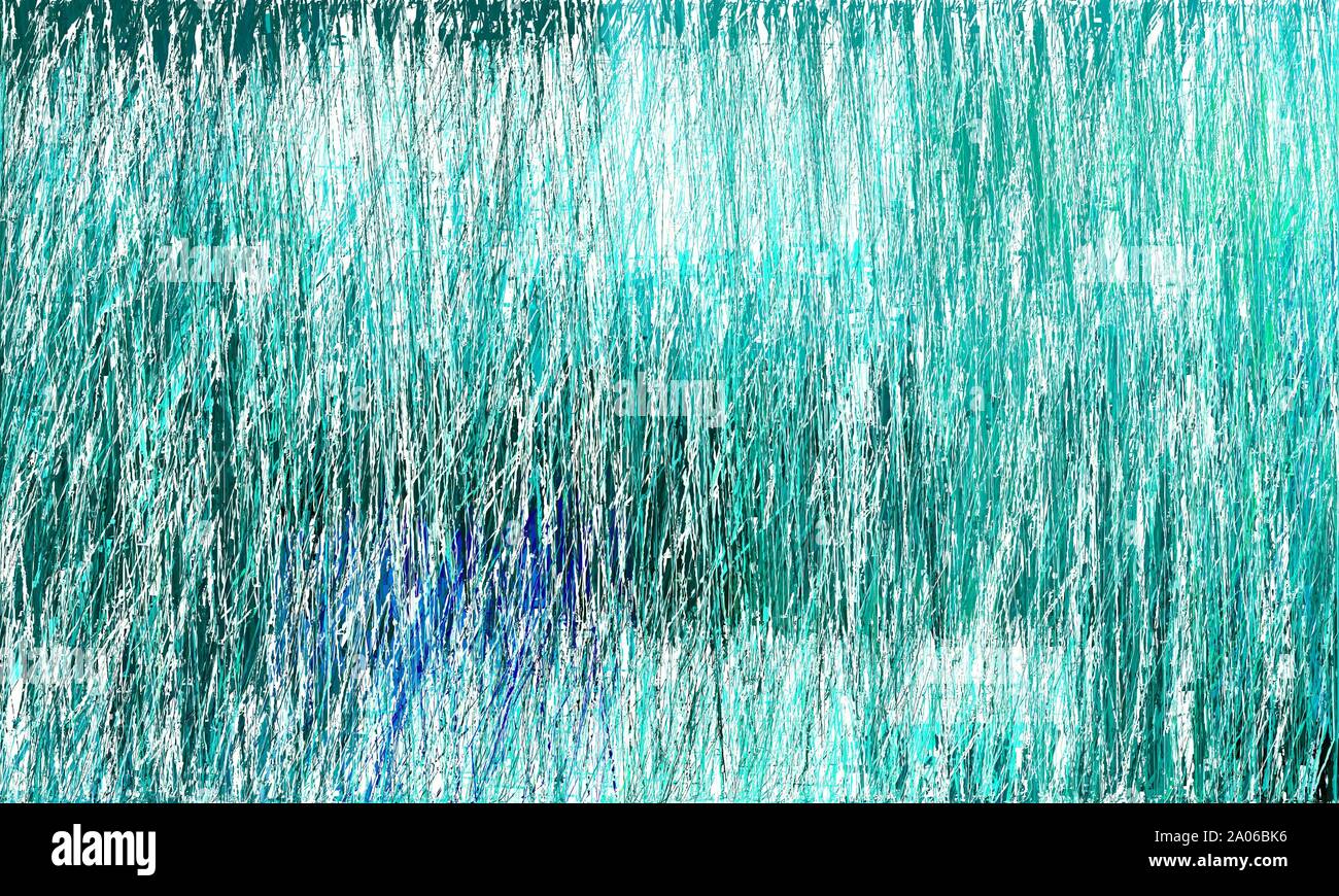 abstract painting strokes background with light cyan, dark cyan and ...