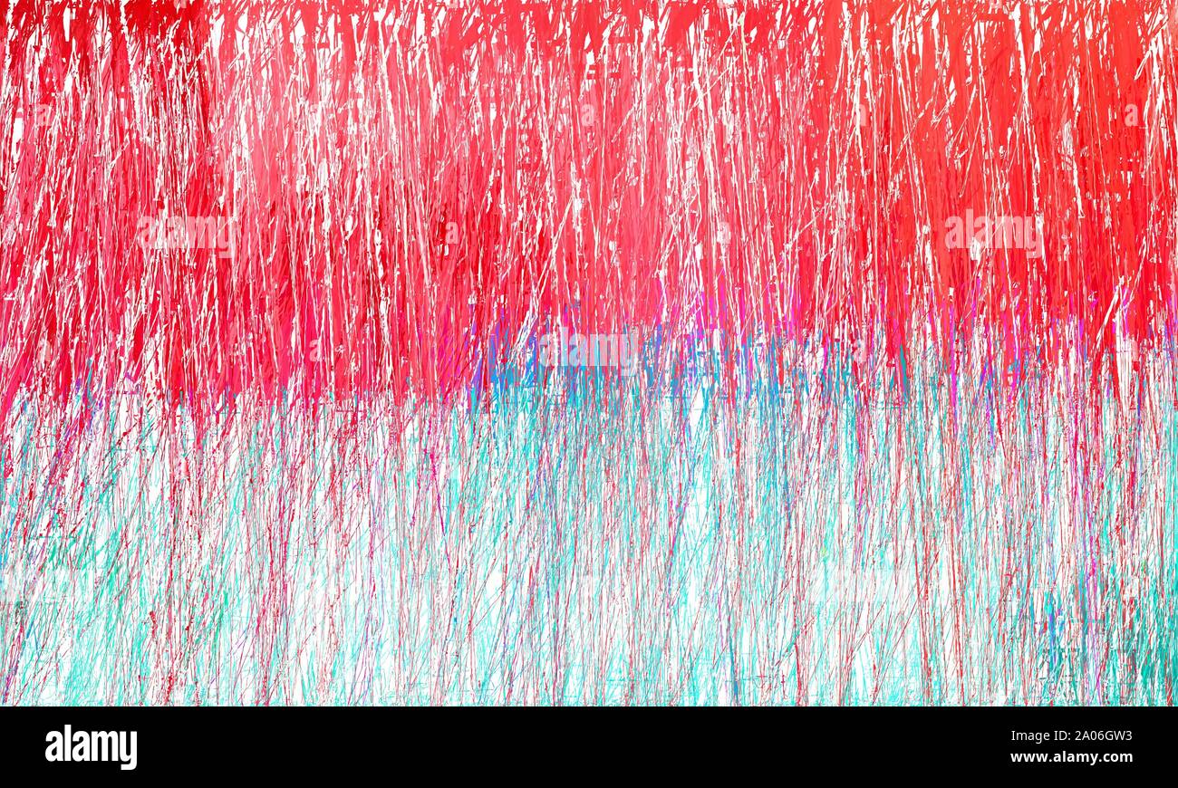 abstract painting strokes background with tomato, crimson and turquoise ...