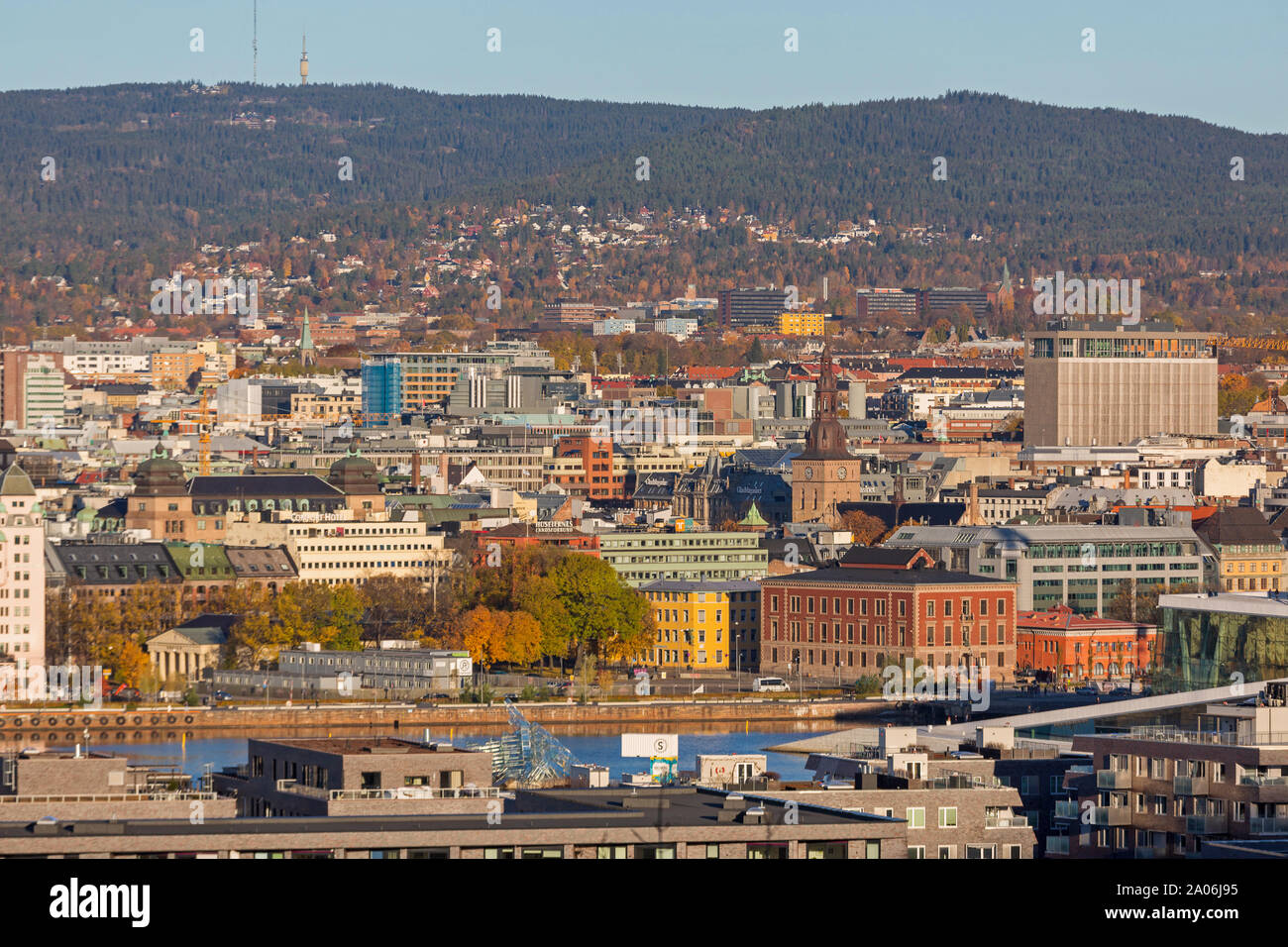 Sunny Day at Autumn in Oslo City Aerial Stock Photo - Alamy