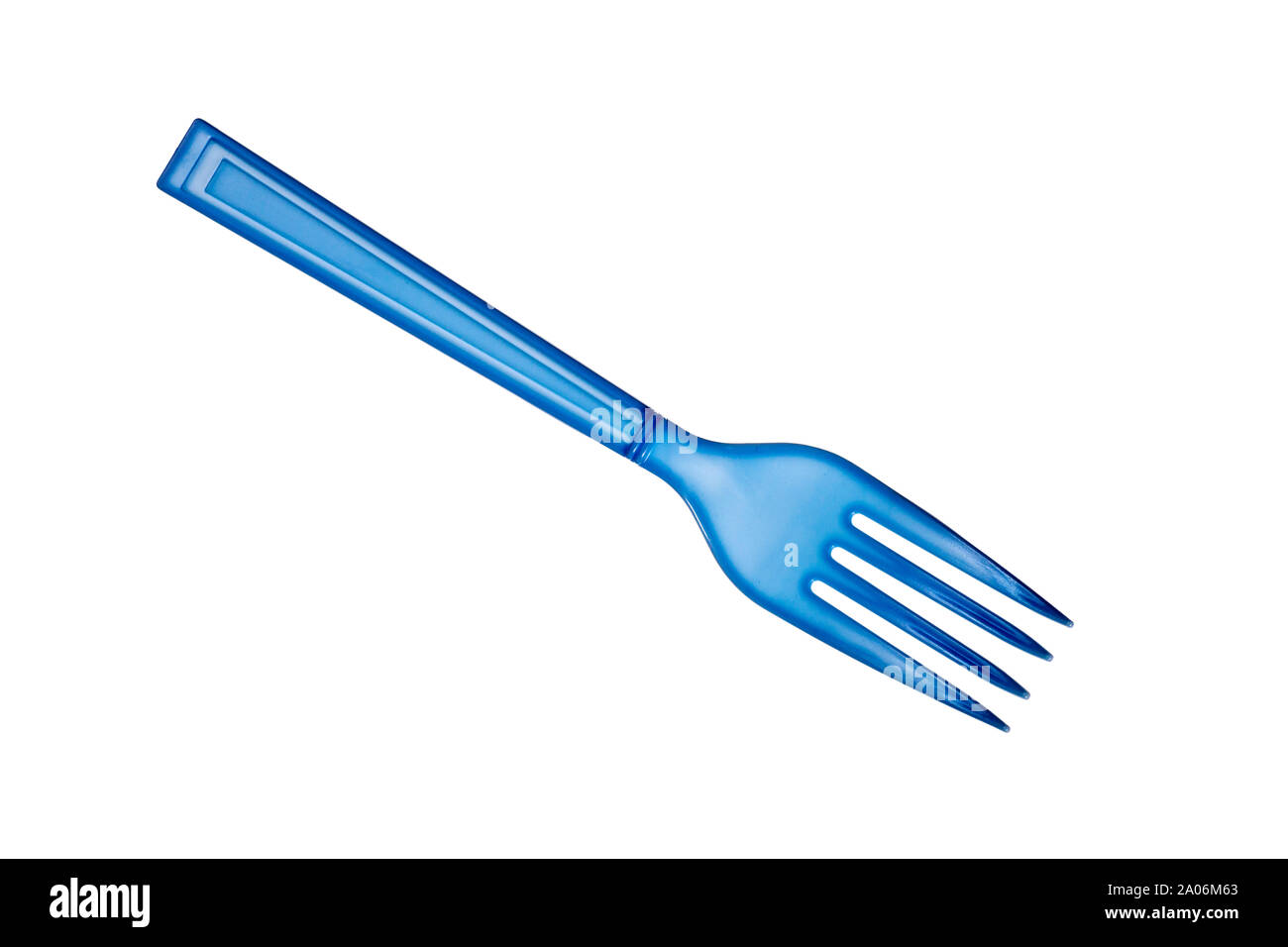 Disposable blue plastic fork isolated on white background Stock Photo ...