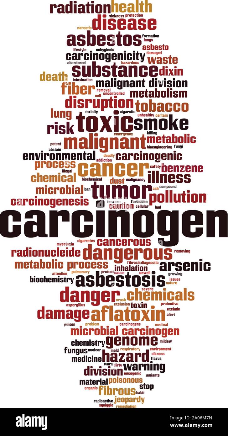 Carcinogen word cloud concept. Collage made of words about carcinogen ...