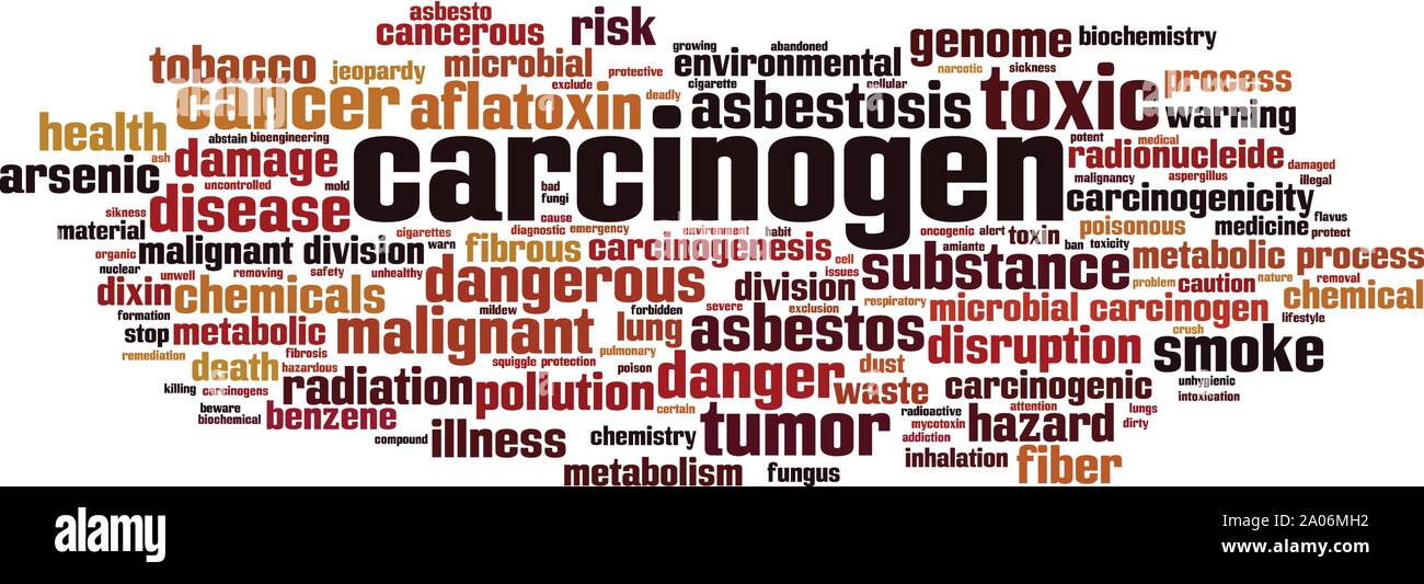Carcinogen word cloud concept. Collage made of words about carcinogen ...