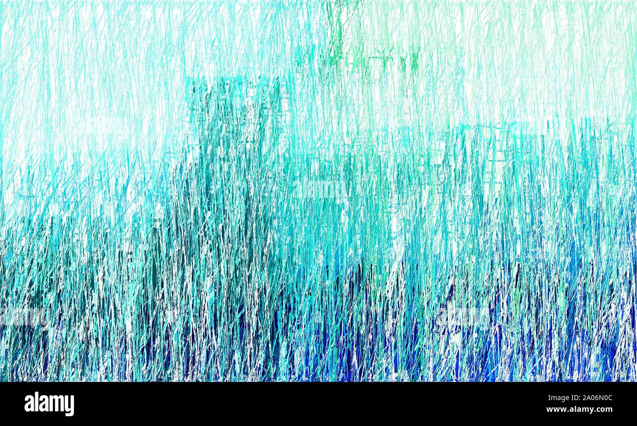 creative abstract drawing strokes background with dark cyan, light sea ...