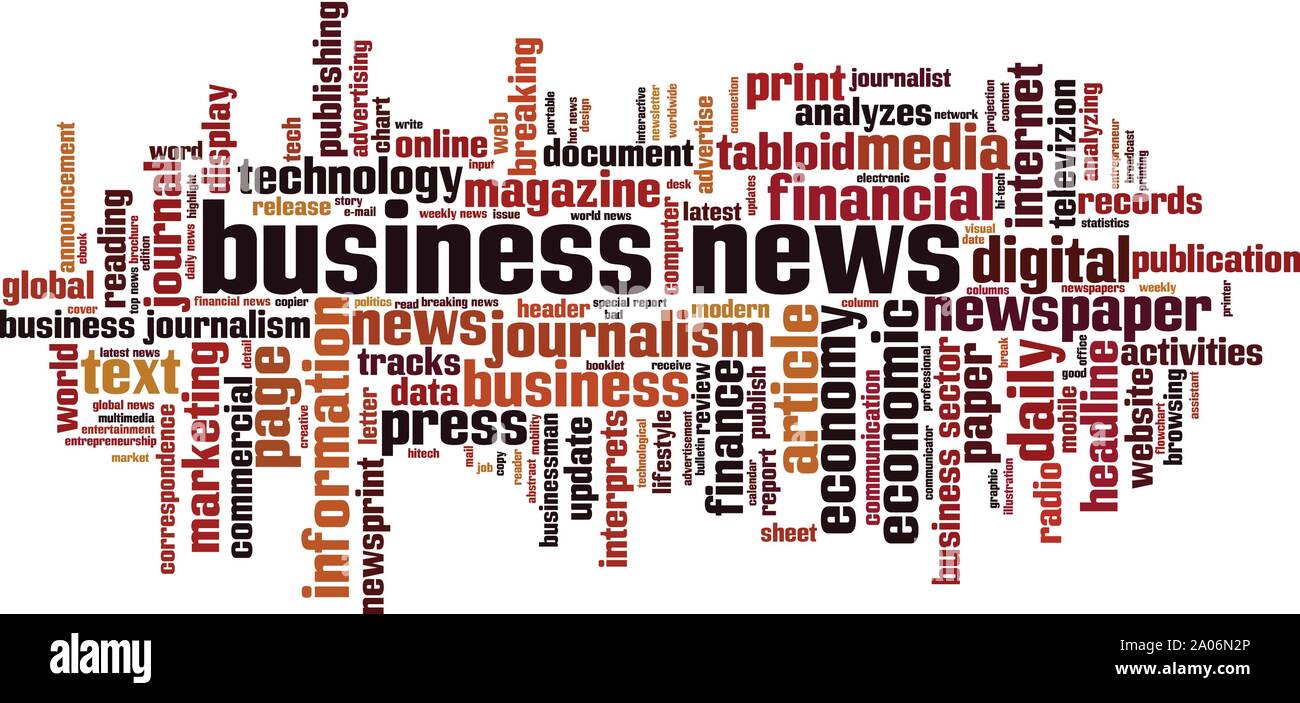 Business news word cloud concept. Collage made of words about business ...
