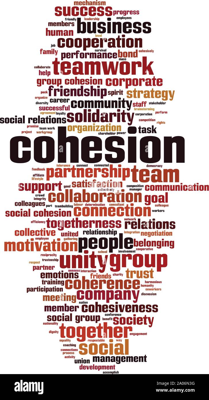 Cohesion word cloud concept. Collage made of words about cohesion ...