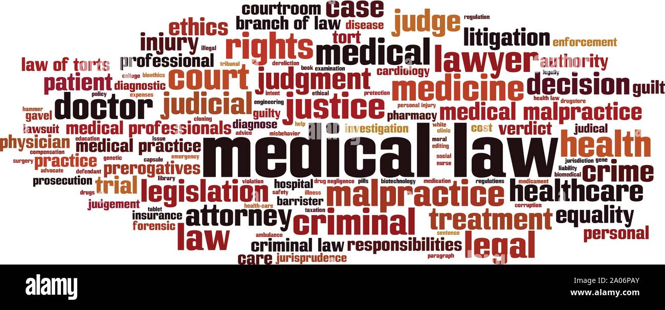 Medical Law Word Cloud Concept Collage Made Of Words About Medical Law Vector Illustration 