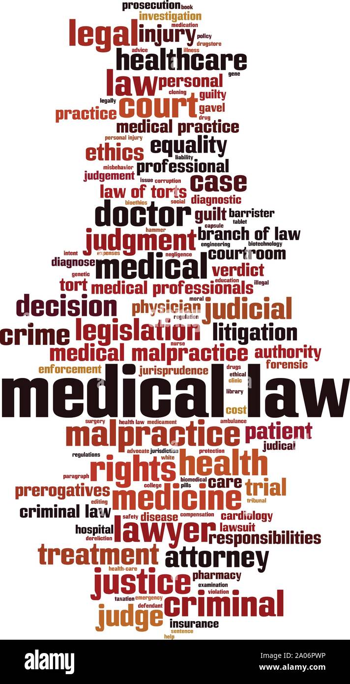 Medical law word cloud concept. Collage made of words about medical law ...