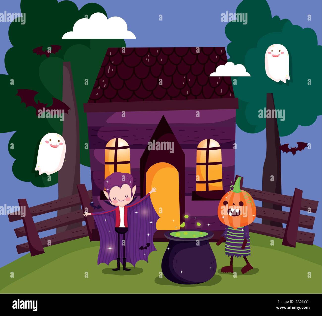 dracula pumpkin costume cauldron ghost house trick or treat happy ...