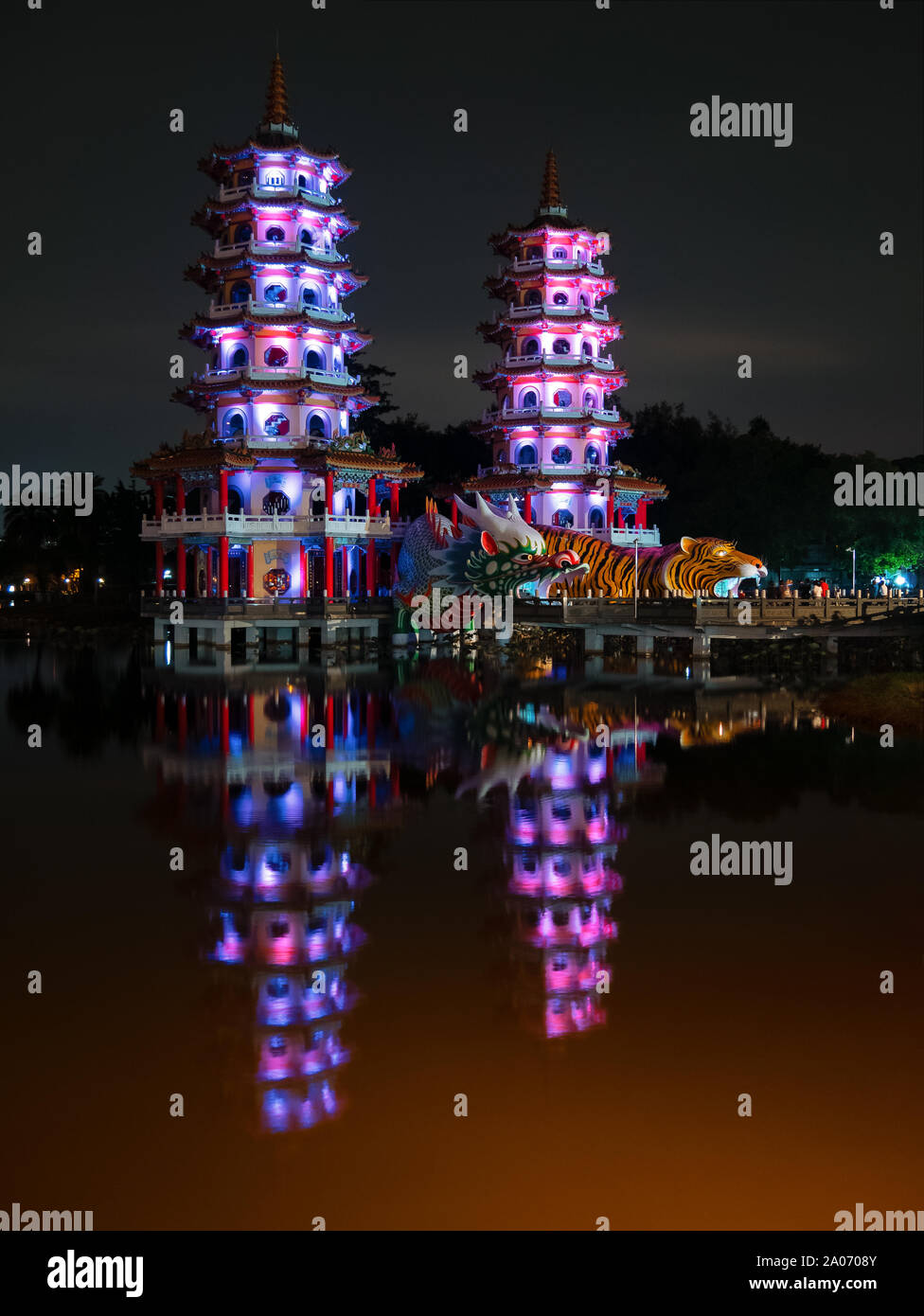Kaohsiung, Taiwan: Zuoying Wannian Folklore Festival. Tiger and Dragon ...