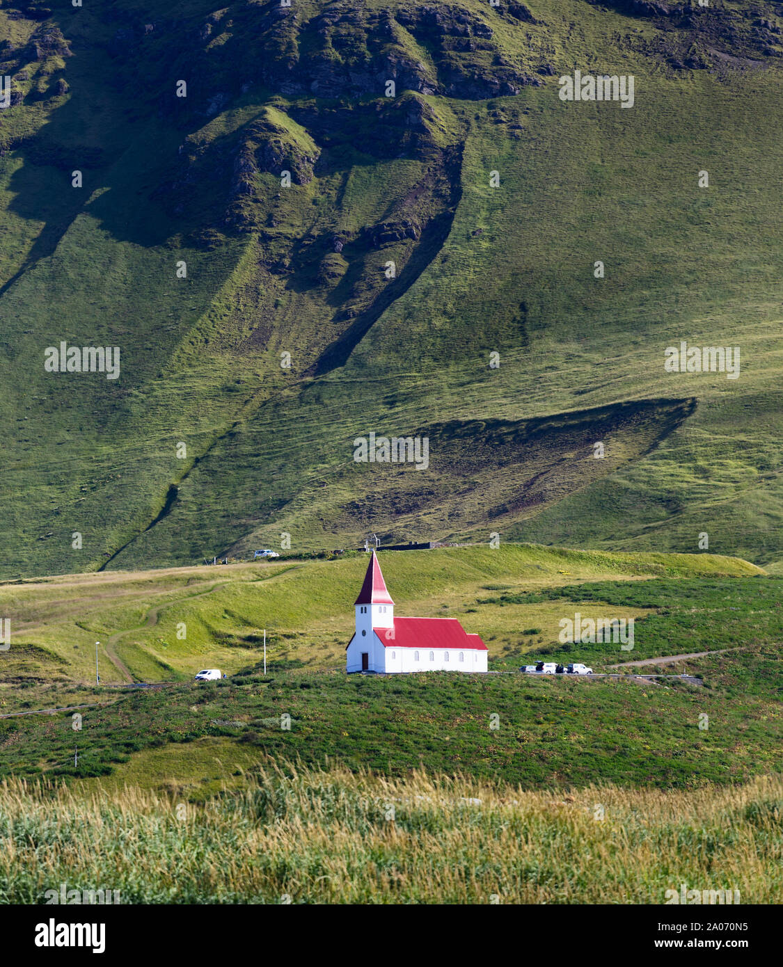 Iceland church on hill hi-res stock photography and images - Alamy