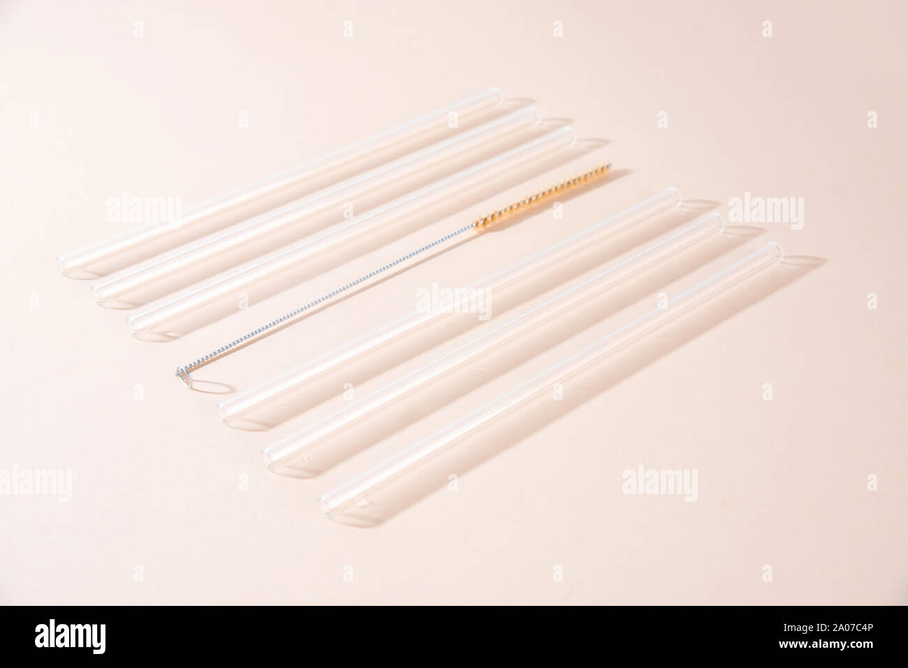 Overhead Shot of Glass Drinking Straw Stock Photo - Alamy