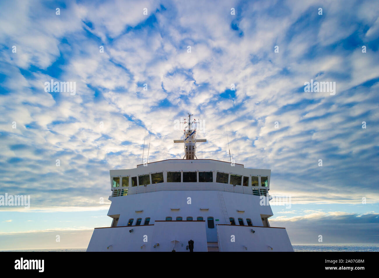 Ship bridge in the ice pack in the Arctic Circle, Barentsoya, Svalbard ...