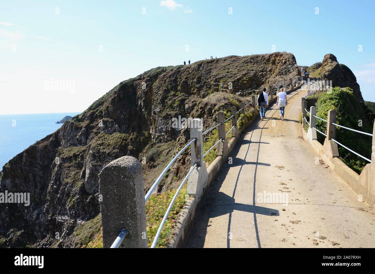 La Coupée, the causeway bridging the island of Great Sark to Little ...