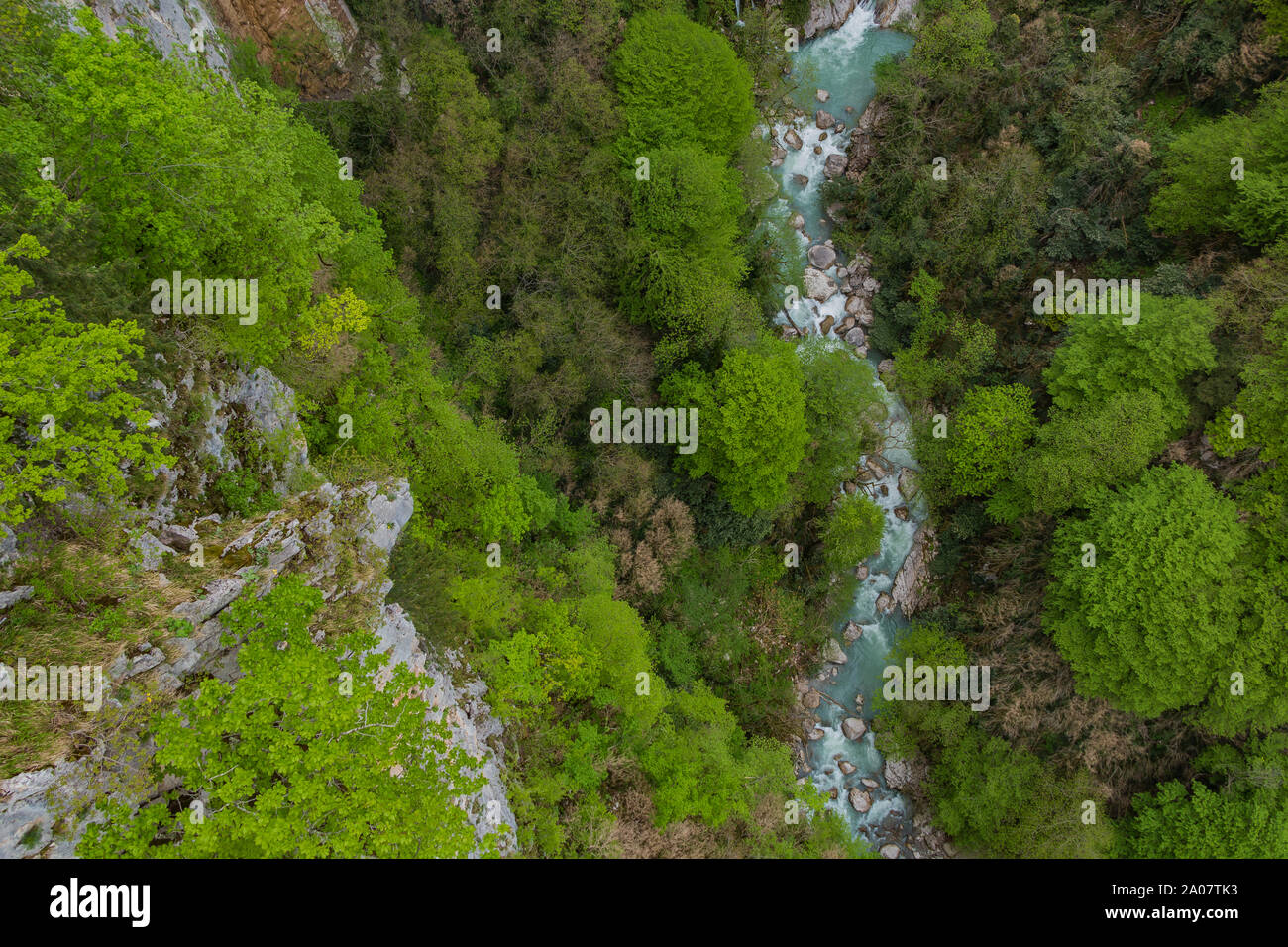 A picture of the Okatse Canyon as seen from a viewing platform Stock ...