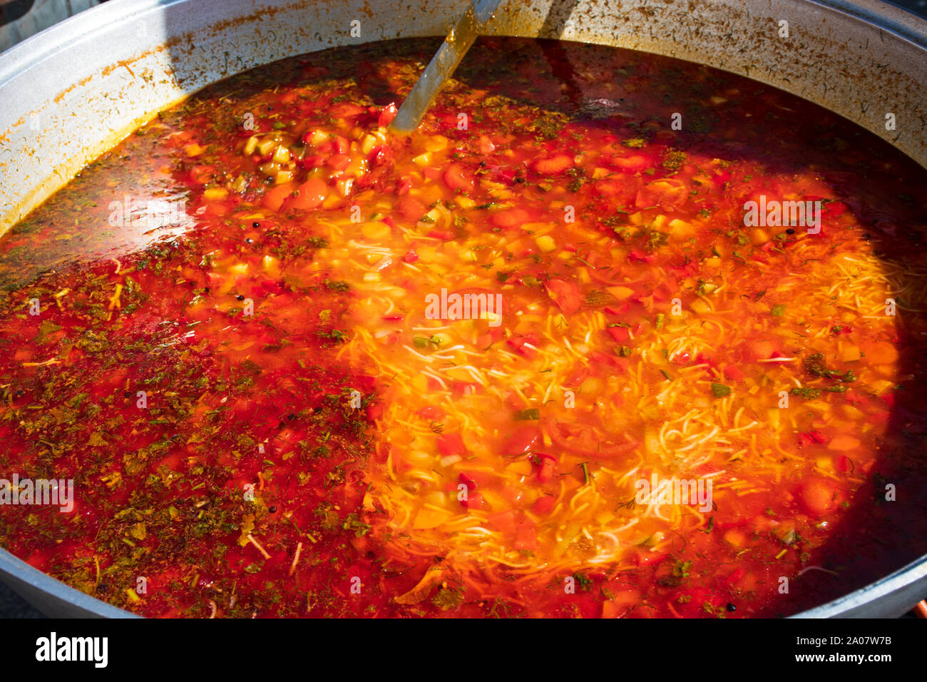 Tatar cuisine. Sulpa, broth used as the soup base with meat, chicken ...