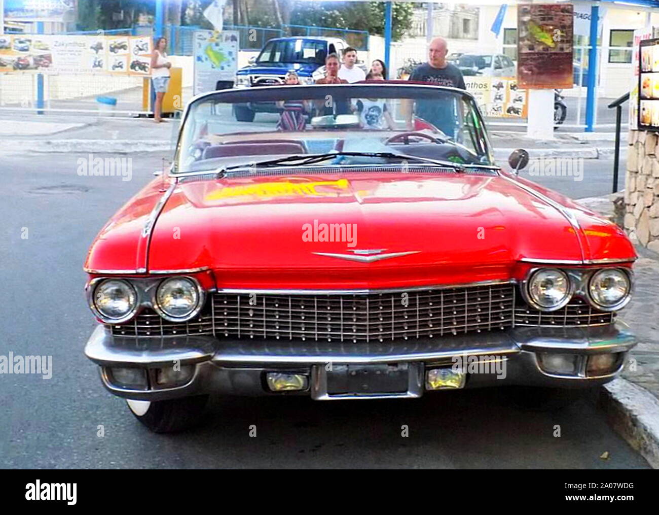 red, car, american, old, antique, street, city Stock Photo - Alamy
