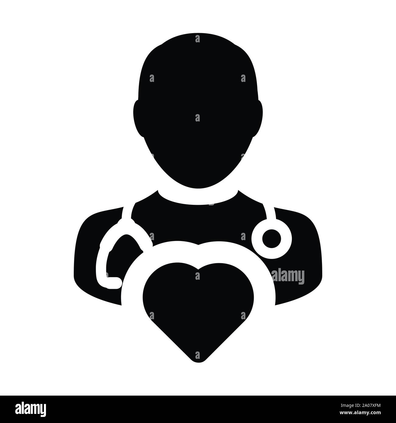 Surgeon icon vector male doctor person profile avatar with stethoscope ...