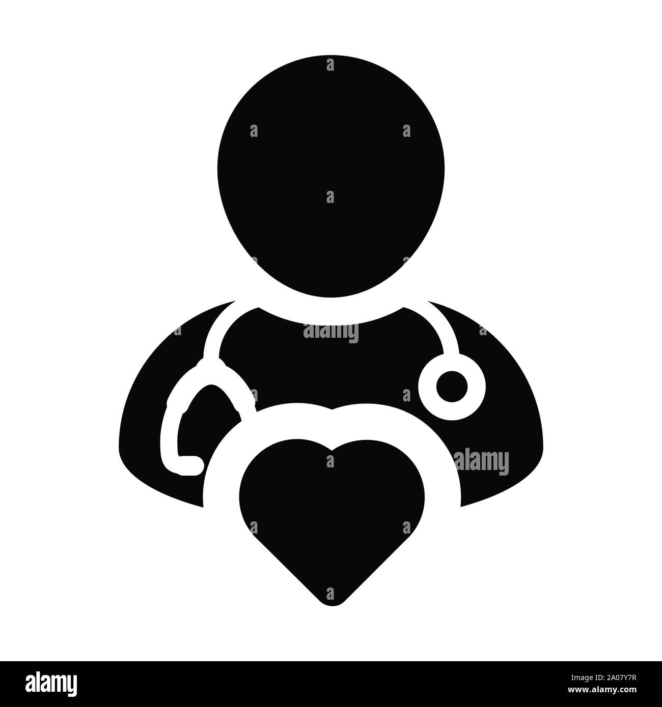 Surgeon icon vector male doctor person profile avatar with stethoscope ...