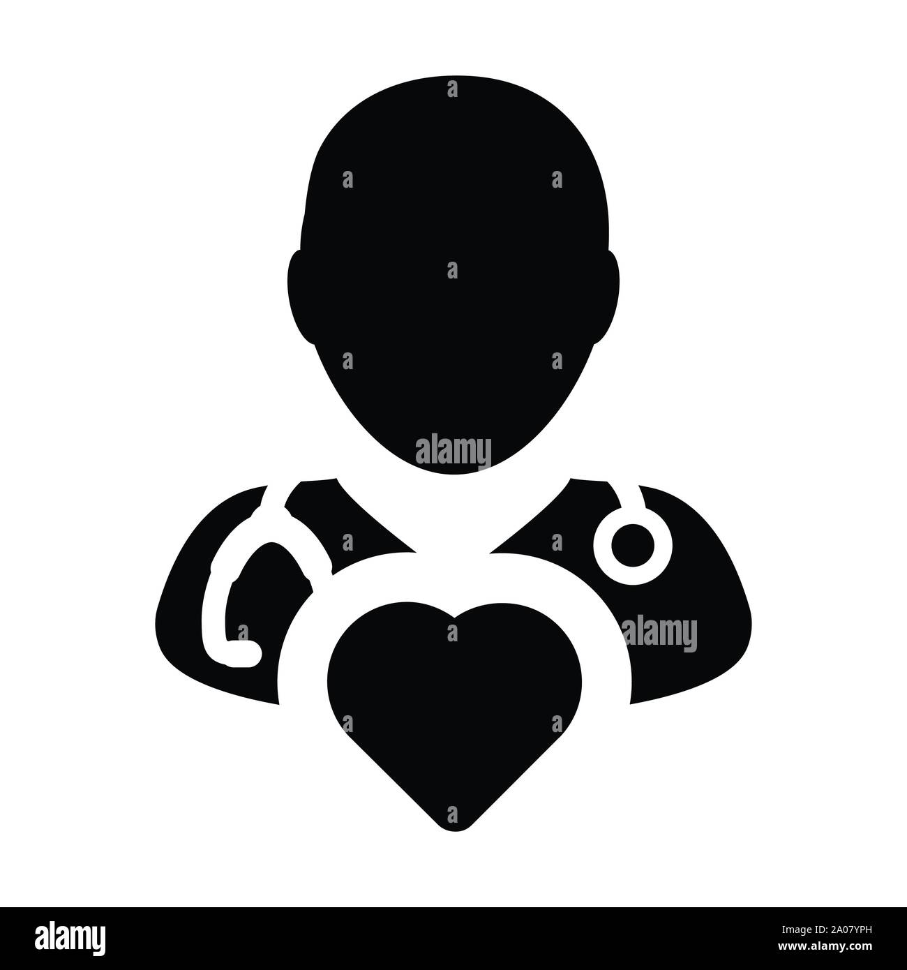 Surgeon icon vector male doctor person profile avatar with stethoscope ...