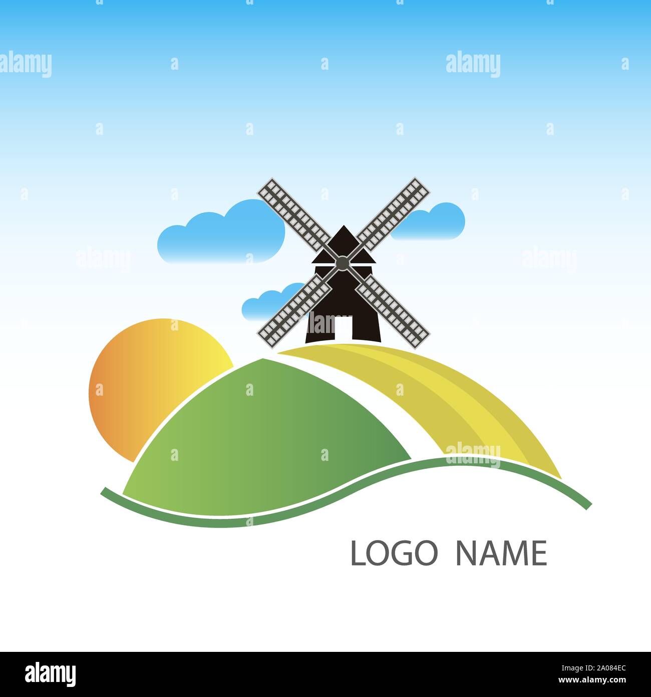 Vector illustration logo with a mill Stock Vector Image & Art - Alamy