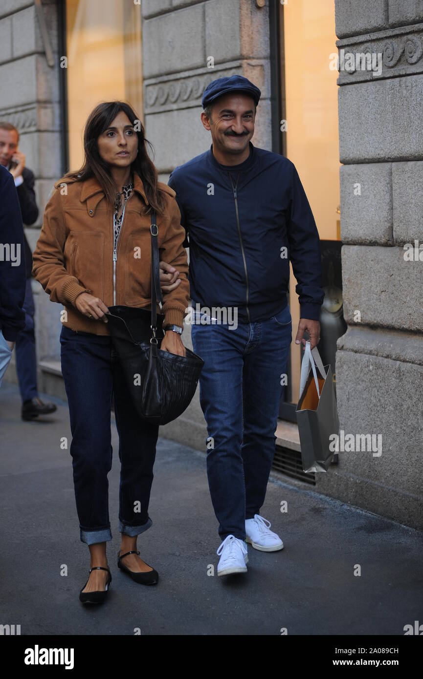 Milan, Nicola Savino and wife in the center Nicola Savino and his wife ...
