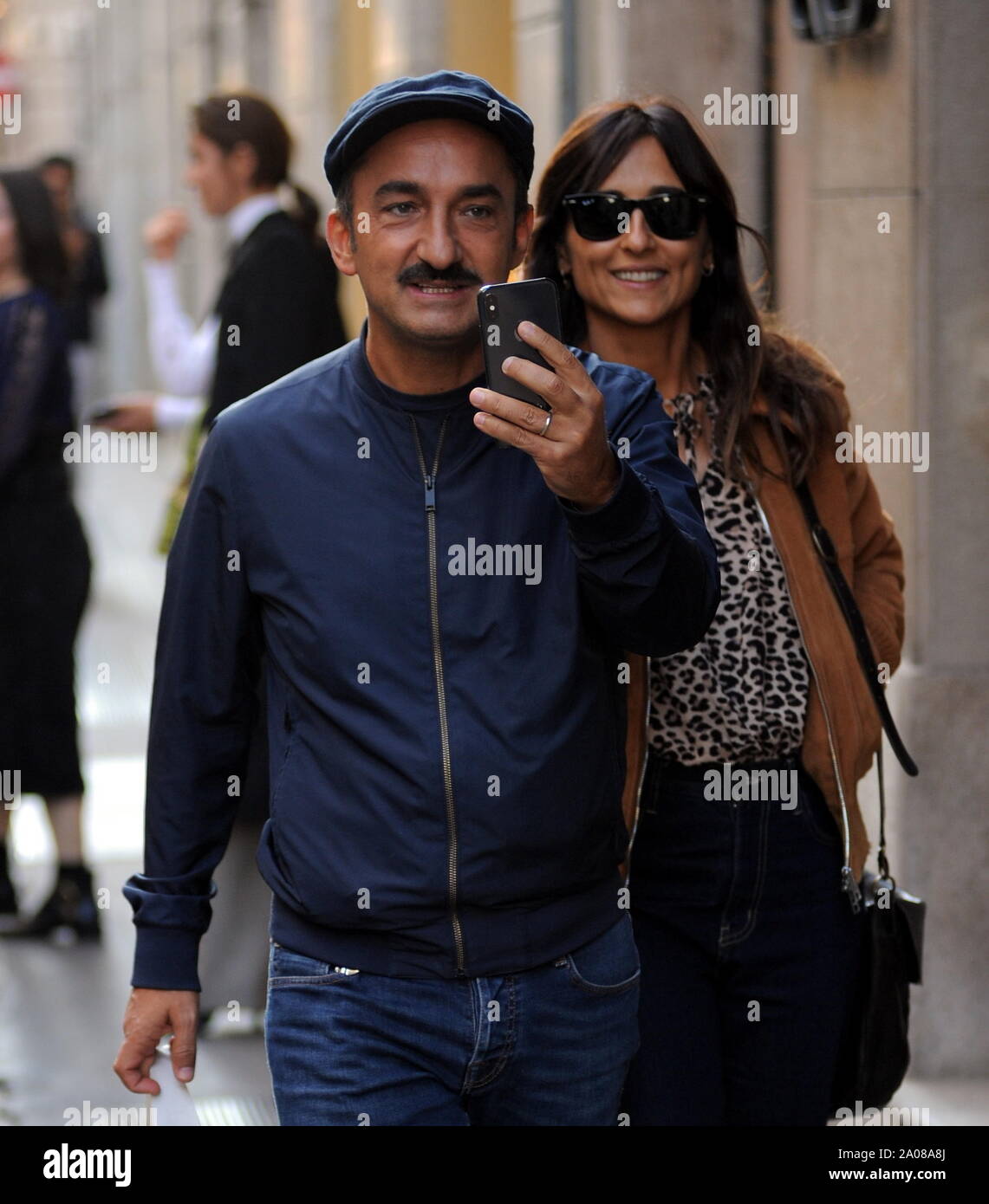 Milan, Nicola Savino and wife in the center Nicola Savino and his wife ...