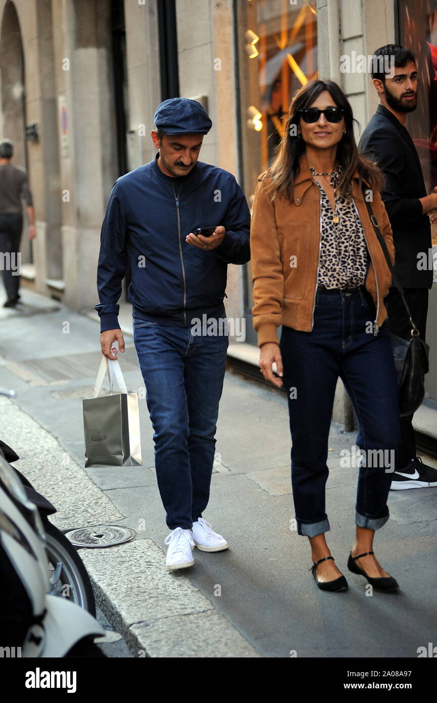 Milan, Nicola Savino and wife in the center Nicola Savino and his wife ...