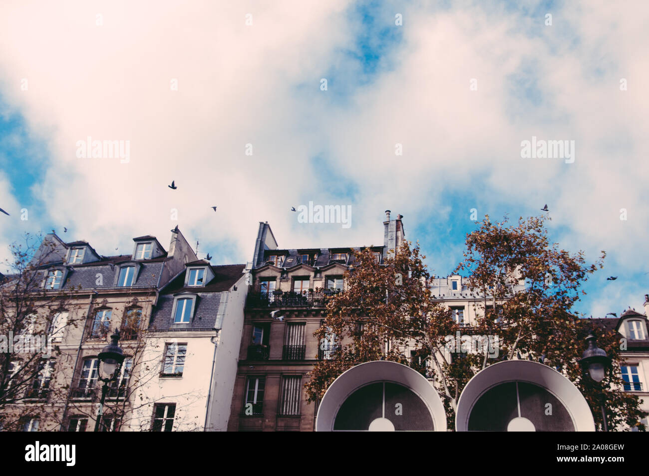 Air conditioning funnels of the Centre Georges Pompidou Paris France ...