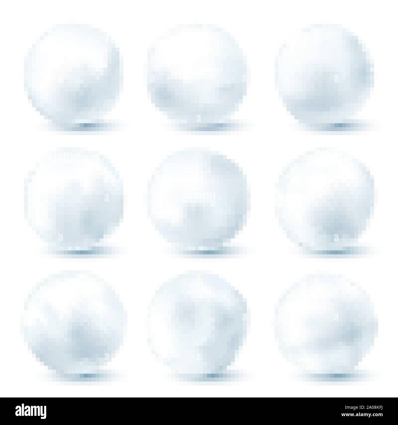 Snowball isolated on white background. Snowballs collection. Frozen ice ...